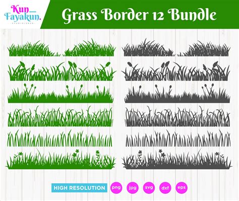 Grass Border Grass Border Svg Grass Bundle Svg Grass Cut Wild Grass