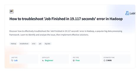 How To Troubleshoot Job Finished In 19117 Seconds Error In Hadoop