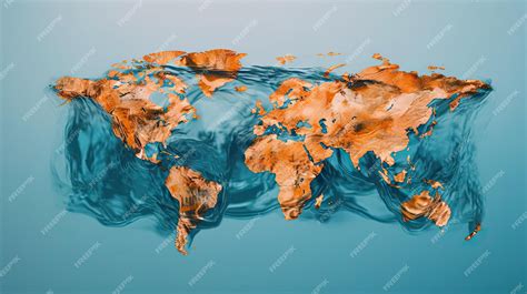 Premium Ai Image World Map Water Background Generative Ai