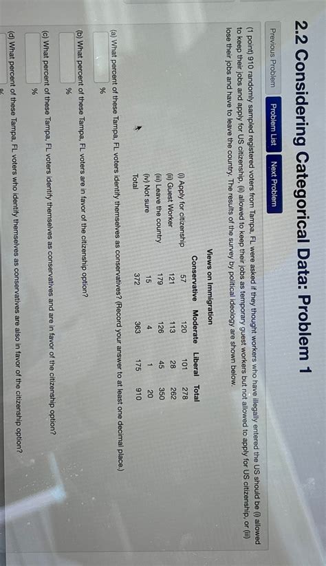 Solved 22 ﻿considering Categorical Data Problem 11