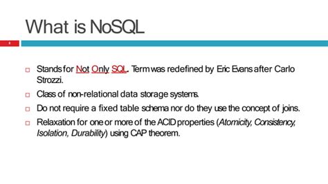 Nosql Powerpoint Presentation Difference With Rdbms Ppt