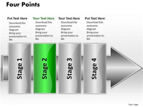Ppt Linear Flow Points PowerPoint Templates