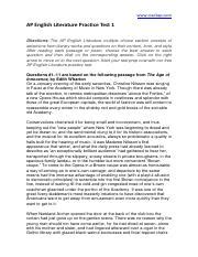 AP English Literature Practice Test Pdf Crackap Com AP English Literature Practice Test