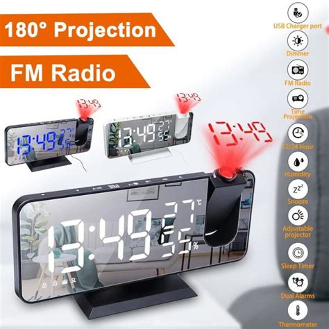 Led Digital Projection Clock Table Electronic Alarm Night Clock With Projection Fm Radio Time