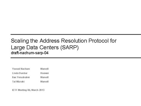 Scaling The Address Resolution Protocol For Large Data