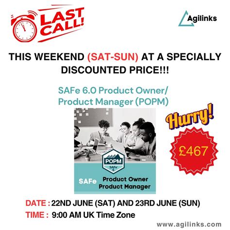 Agilinks On Linkedin Safe Popm 22nd 22nd Productmanagement Safe Popm Training…