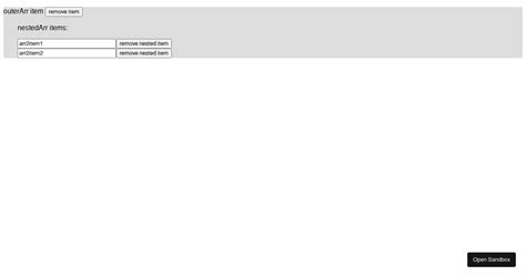 Rhf Deeply Nested Arrays Codesandbox