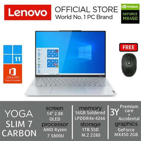 Promo Lenovo Yoga Slim Carbon Id Ultrabook Ryzen U Gb Tb Ssd Mx Gb Win
