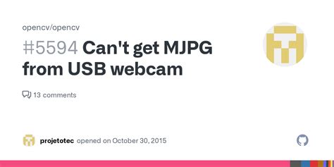 Can T Get Mjpg From Usb Webcam Issue Opencv Opencv Github