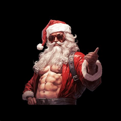 Premium Sexy Santa SVG Sexy Santa PNG Cool Santa Art Funny Christmas Downloadable Santa