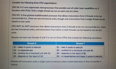 Solved Consider The Following Three CPU Organizations CPU Chegg
