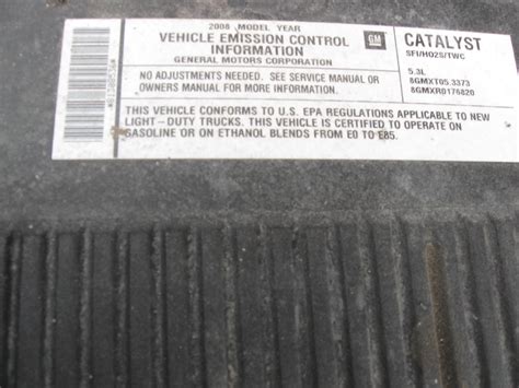 Vehicle Emission Control Information Label Ask A Gm Technician Gm