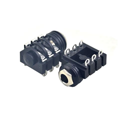 12pcs 1 4 6 35 mm stereo jack socket input or output jack guitar