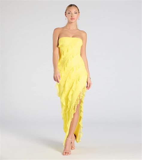Strapless Yellow Dresses And Windsor