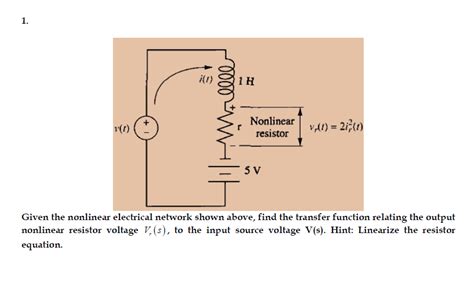 given the nonlinear electrical network shown above