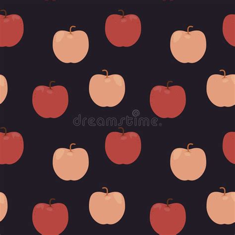 Apple Pattern Seamless Apple Texture Cartoon Stock Vector