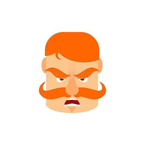 Vintage Irishman With Red Mustache Sad Emoji Retro Men Face Surprise