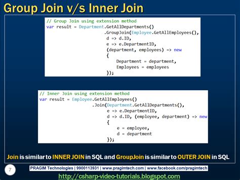 sql server and c video tutorial part 23 difference between group join and inner join