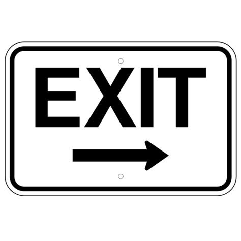 Exit Sign With Right Arrow Horizontal Sign Covers