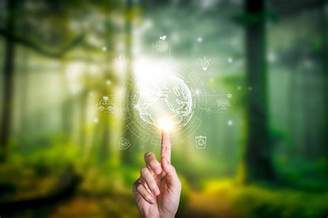 세상을 구하세요 인간의 손이 지구를 만진다 Esg 환경 사회적 거버넌스 지속 가능하고 윤리적입니다 Co2 넷제로 지구의 날 오염을 줄이기 위한 재생 가능한 자원의 기술 0에