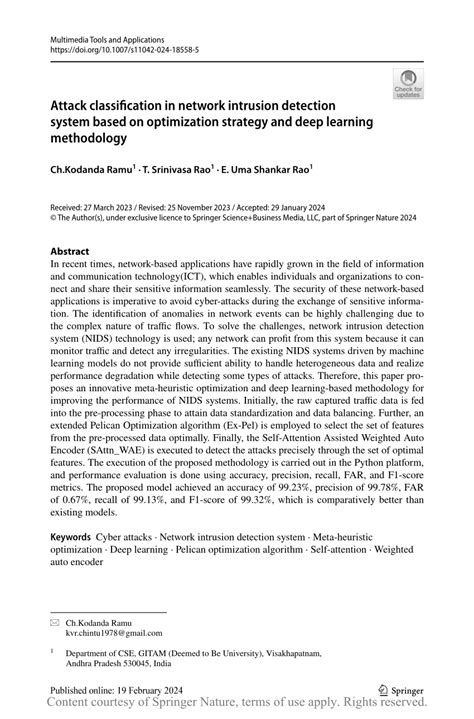 Attack Classification In Network Intrusion Detection System Based On Optimization Strategy And