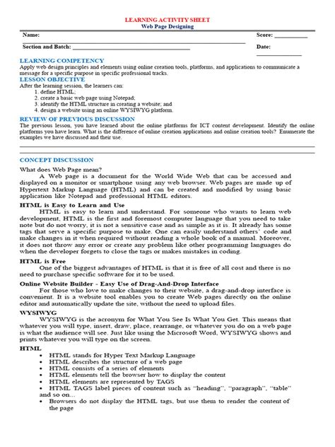 las web page designing pdf html world wide web