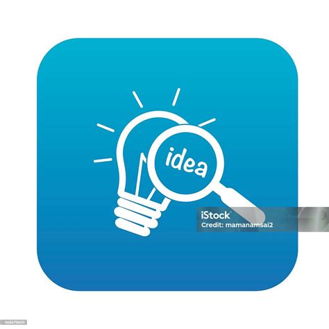 Desain Simbol Ide Pada Tombol Biru Vektor Bersih Ilustrasi Stok Unduh Gambar Sekarang