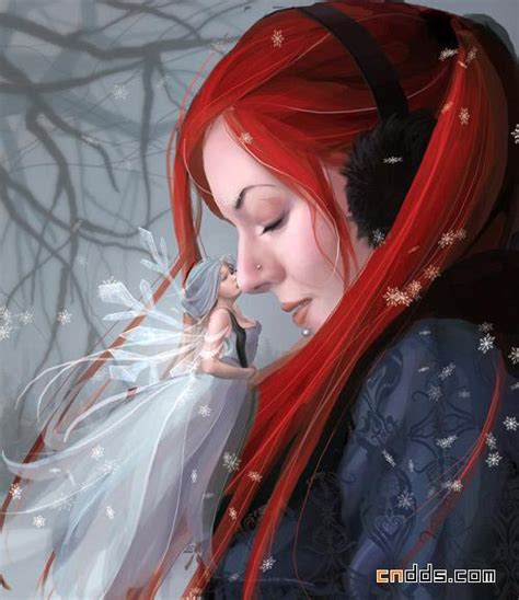 漂亮的女插画师自画像 中国风