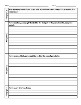 Extended Response Essay Template By Lisa Hawkins TpT