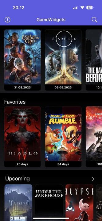 game widgets can always help you be ready for the latest game release