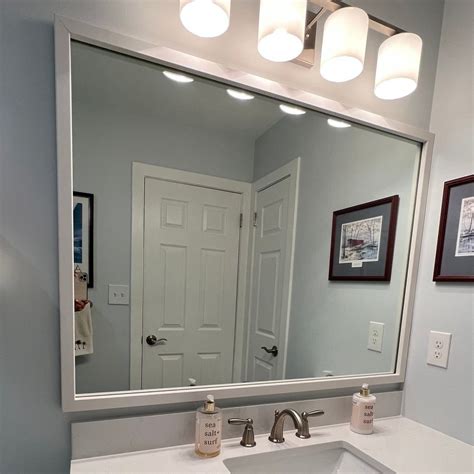 Dawson Pure White Finish Mirror Frame Kit Self Adhesive Stick On