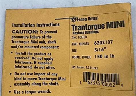 Trantorque Mini 6202107 Bushing 5 16 Shaft U3s Industrial Garage Sales