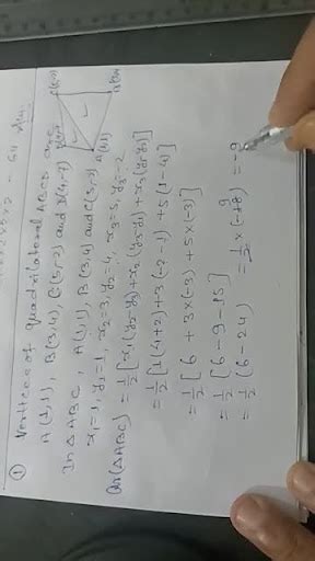find the area of quadrilaterals the coordinates of whose angular points