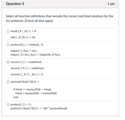 solved select all function definitions that encode the