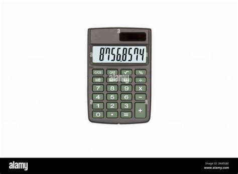 Calculator With Brown Buttons With Numbers On The Digital Screen On A