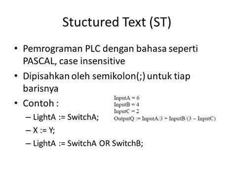 Bahasa Pemograman Plc Materi Soal
