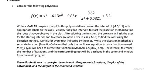 Solved Consider The Following Polynomial Chegg