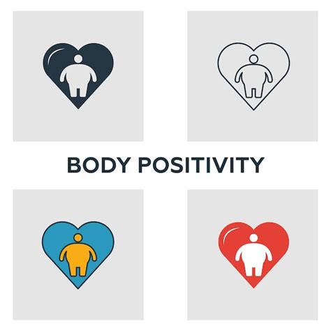 Premium Vector Body Positivity Icon Set Four Elements In Diferent Styles From Visual Device