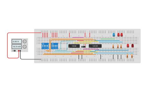 circuit design 4 bit binary adder or subtractor exp tinkercad