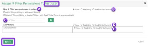 IP Filter Permissions