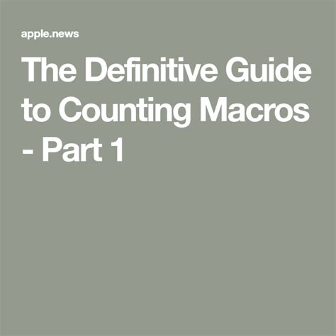 The Definitive Guide To Counting Macros Part 1 BroBible Counting Macros Macros Counting