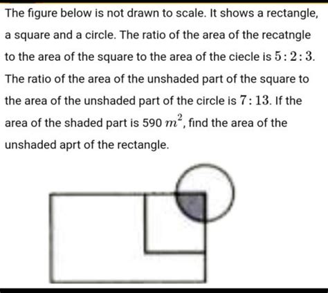 The Figure Below Is Not Drawn To Scale It Shows A Rectangle A Square An