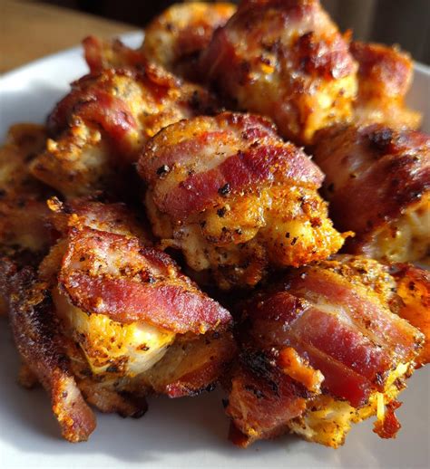 15 Minute Air Fryer Bacon Wrapped Chicken Bites Delight Vihaad Recipes