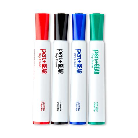 Pen Gear Dry Erase Markers Chisel Tip Assorted Colors 4 Count Walmart Com