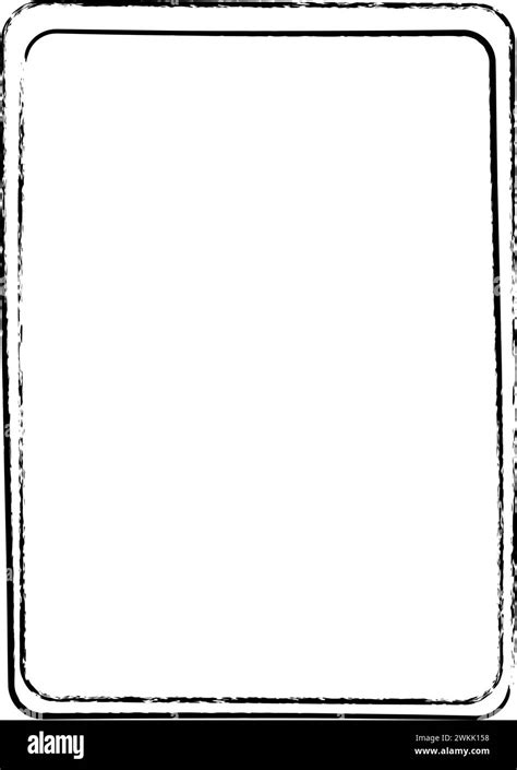 Frame Border Curved Grunge Shape Icon Vertical Rectangle Decorative Doodle Element For Design