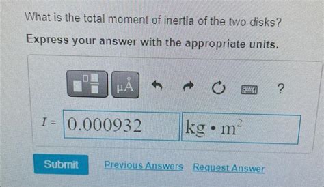 solved what is the total moment of inertia of the two disks