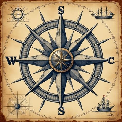Free Vintage Maritime Compass Image Compass Nautical Maritime