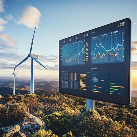 Visual Of A Wind Turbine Monitoring System Displaying Realtime Performance Data Premium Ai