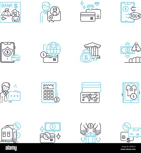Mobile Banking Linear Icons Set Convenience Security Accessibility Efficiency Mobility