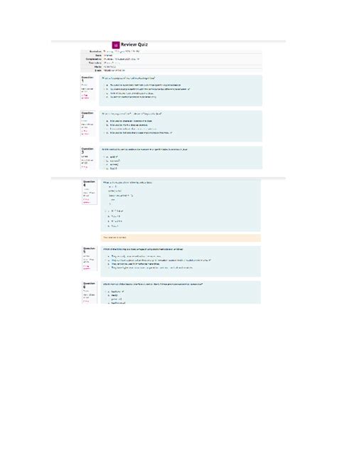 cs1102 programming 1 self quiz unit 8 review quiz started on thursday